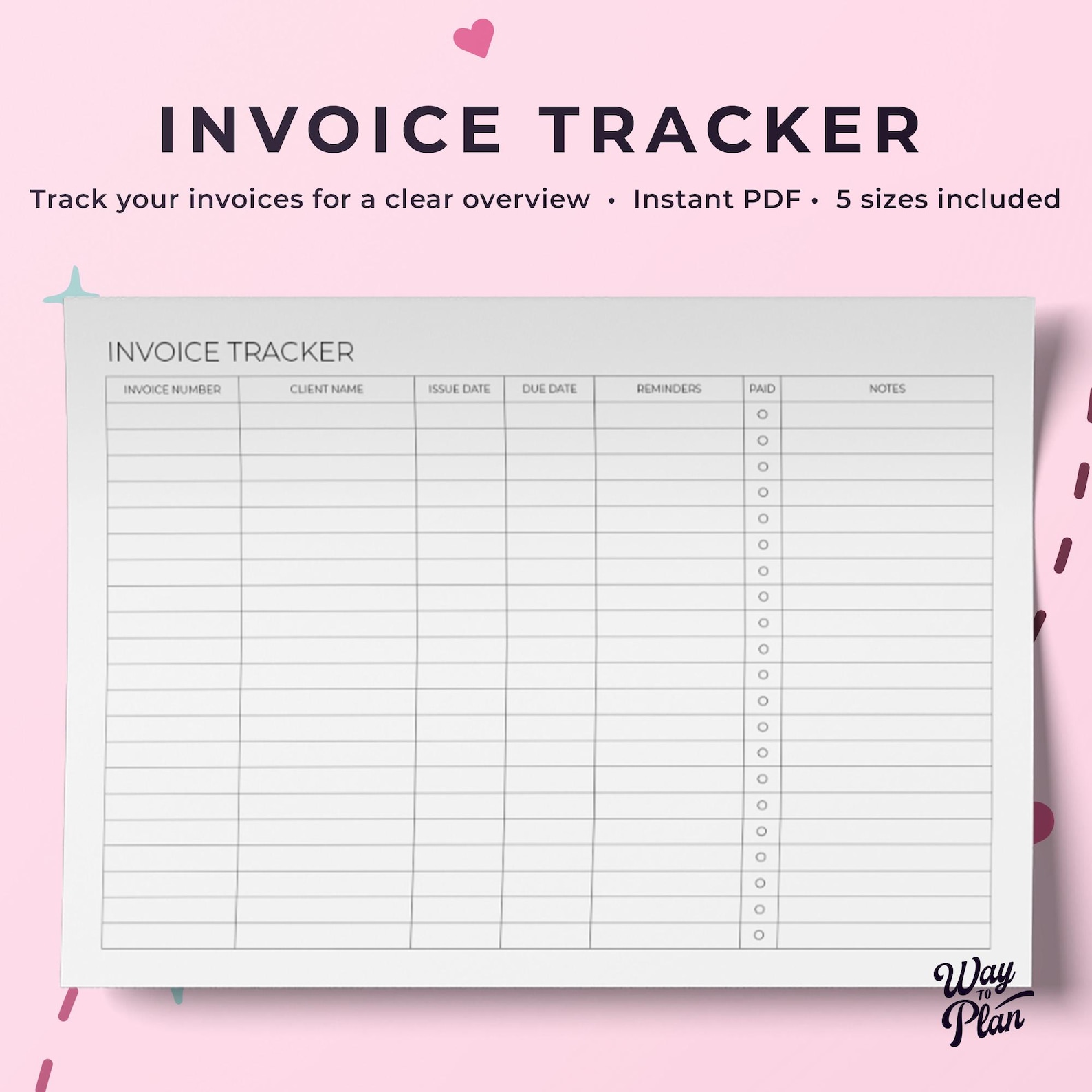Invoice Tracker, Invoices Tracker, Invoice Tracking, Invoice Log ...
