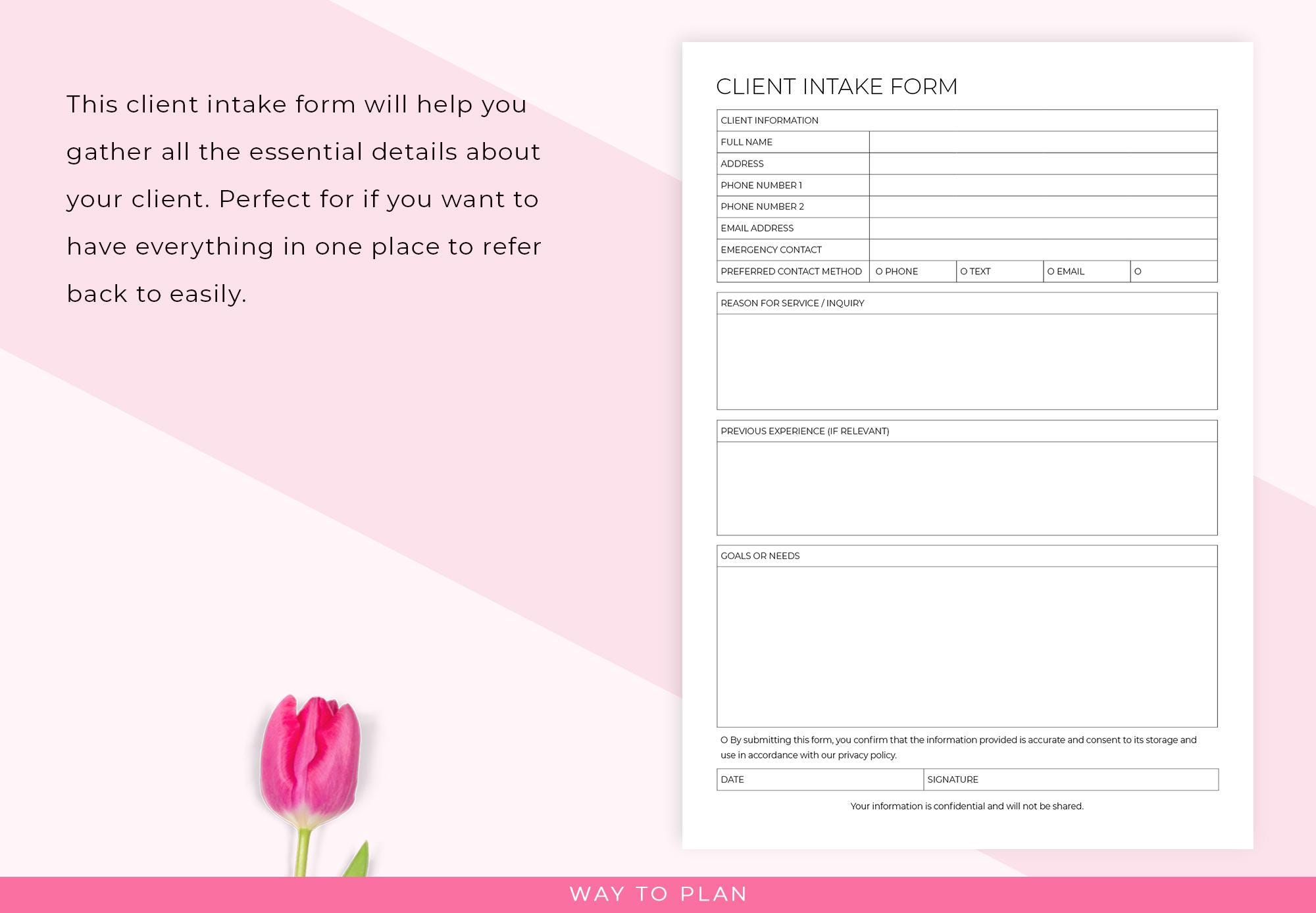 Client Intake Form, Client Intake, Client Information, New Client ...