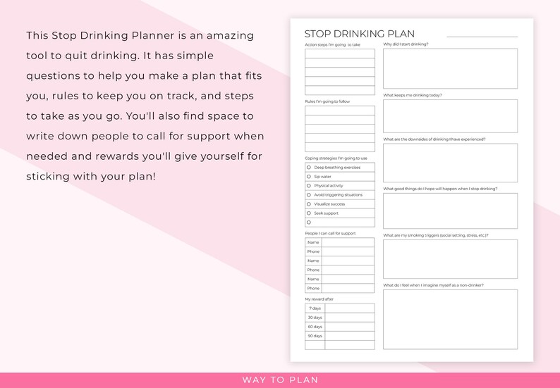 Stop Drinking Planner to Help You Quit Drinking in 2025 - Etsy