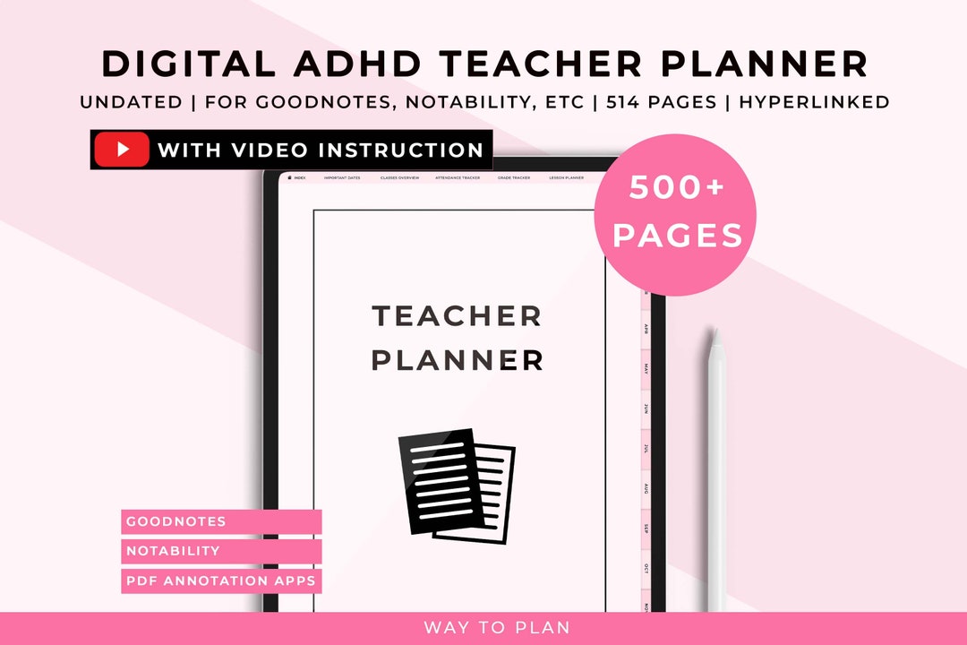 Digital ADHD Teacher Planner. 2024-2025 Teacher Planner, Teacher ...