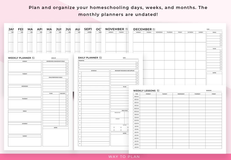 Homeschool Planner Printable 2024-2025 PDF. Multiple Students Kids Ages ...