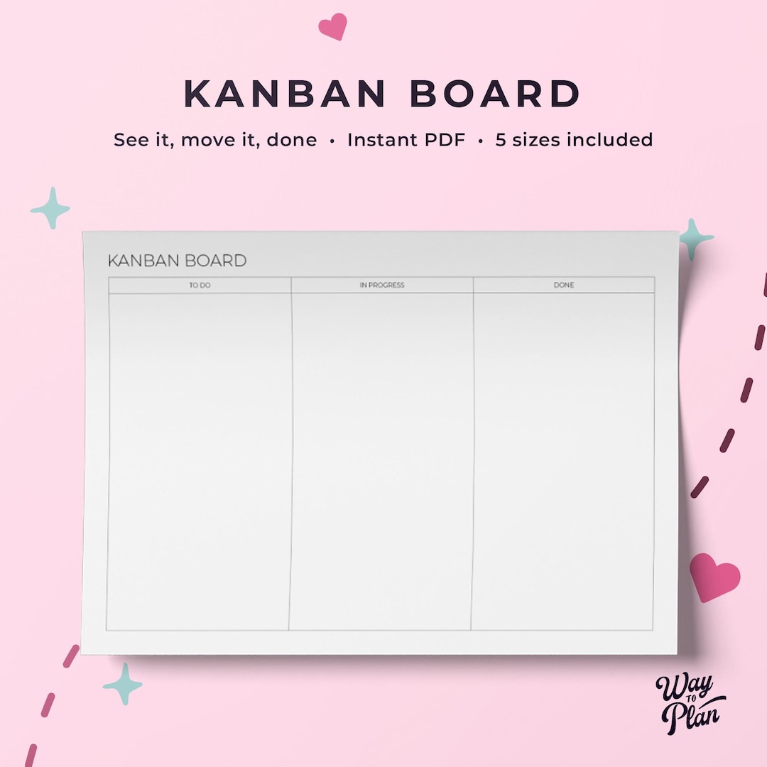 Kanban Board Printable to Track the Progress of Your To-dos! - Etsy