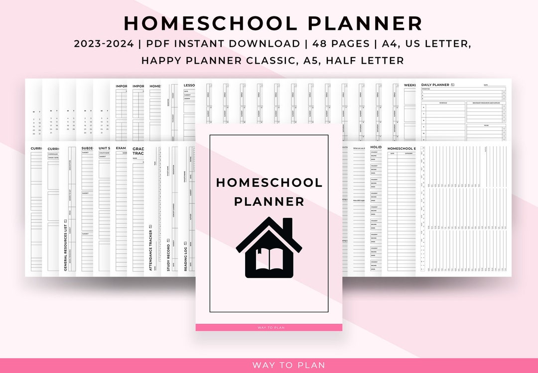 Homeschool Planner Printable 2025-2026 PDF. Multiple Students Kids Ages ...
