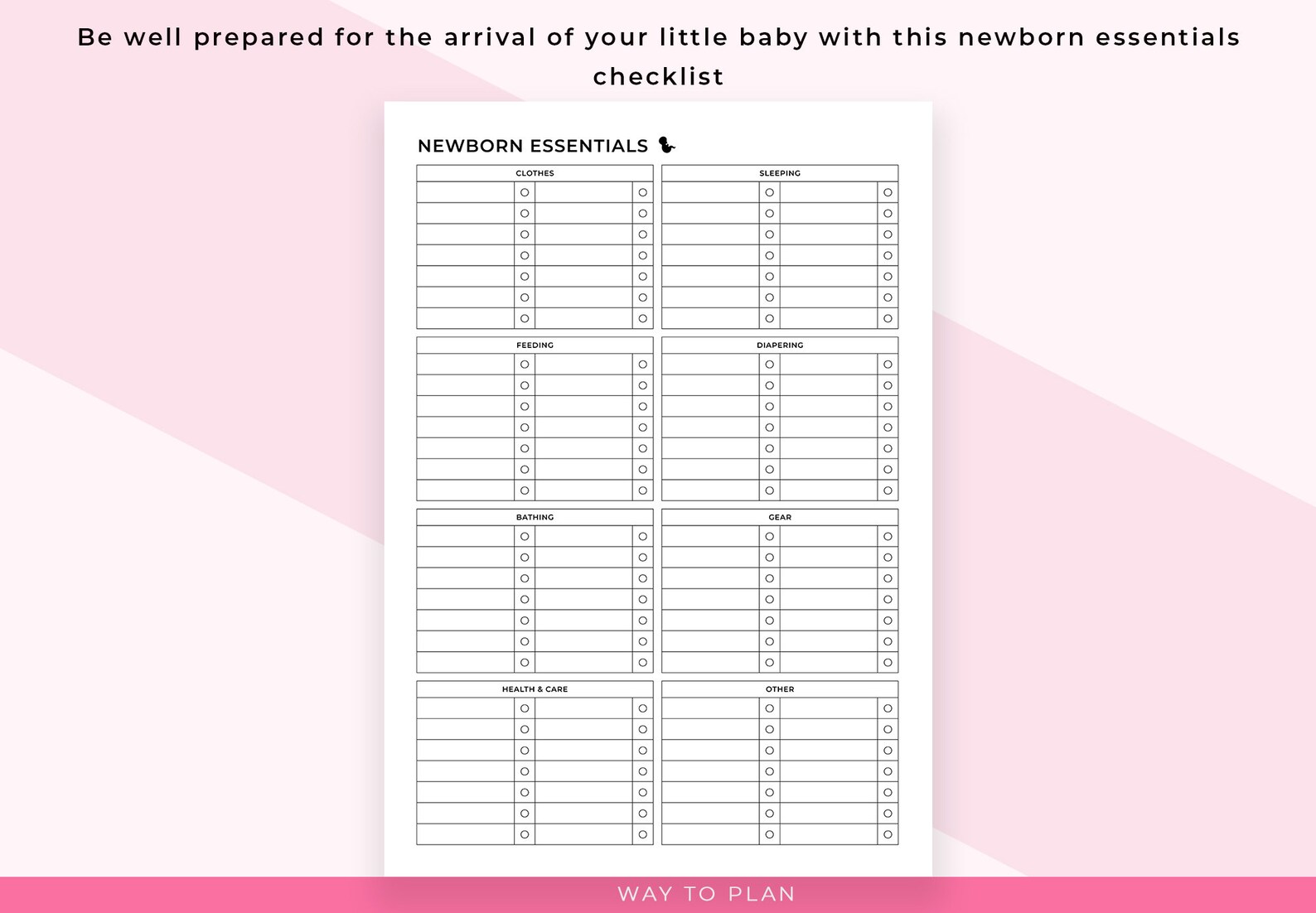 Newborn Essentials Checklist. Printable List PDF. Nursery Essentials ...