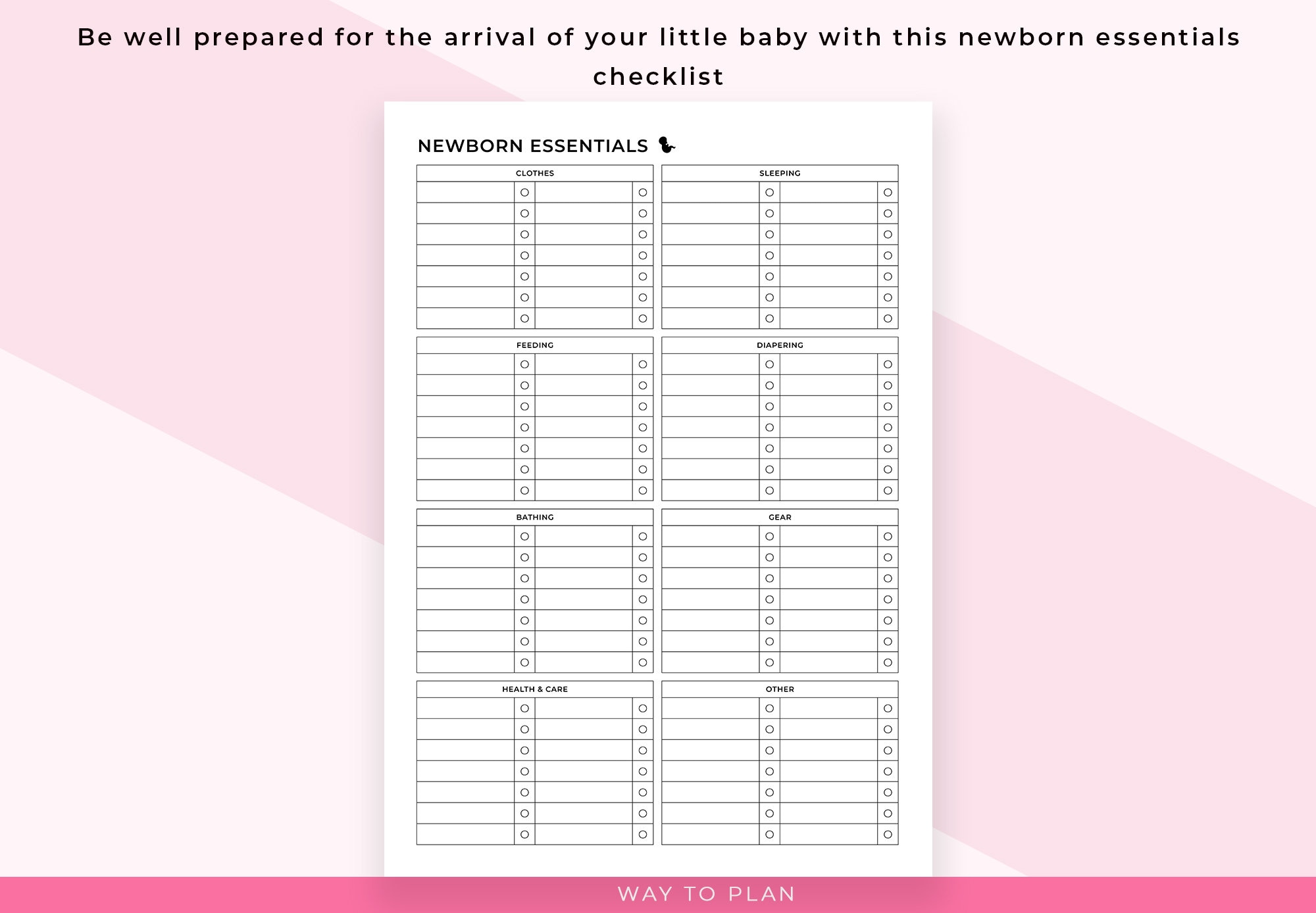 Newborn Essentials Checklist. Printable List PDF. Nursery Essentials ...