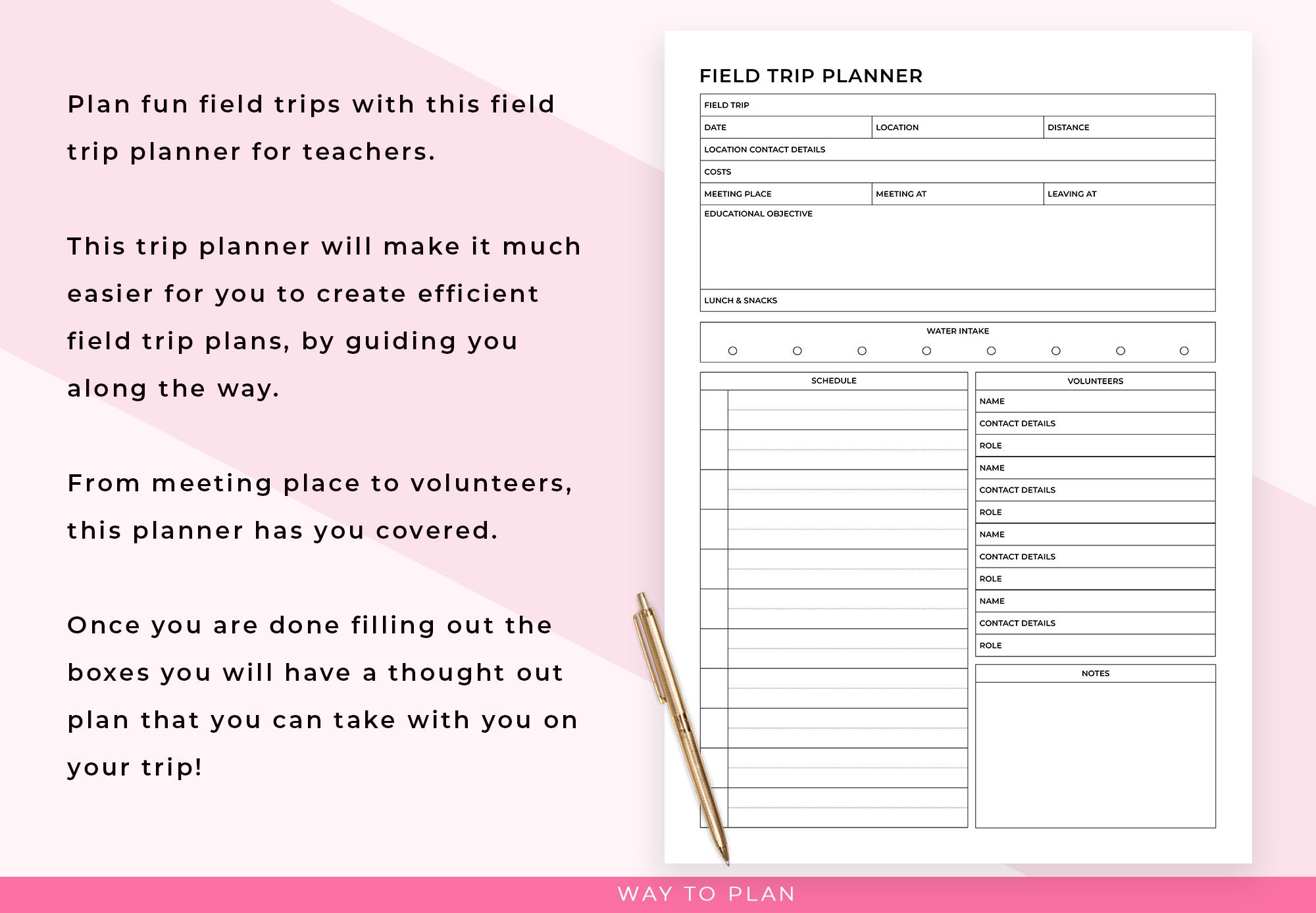 Field Trip Planner for Teachers. Printable School Outing Activities ...