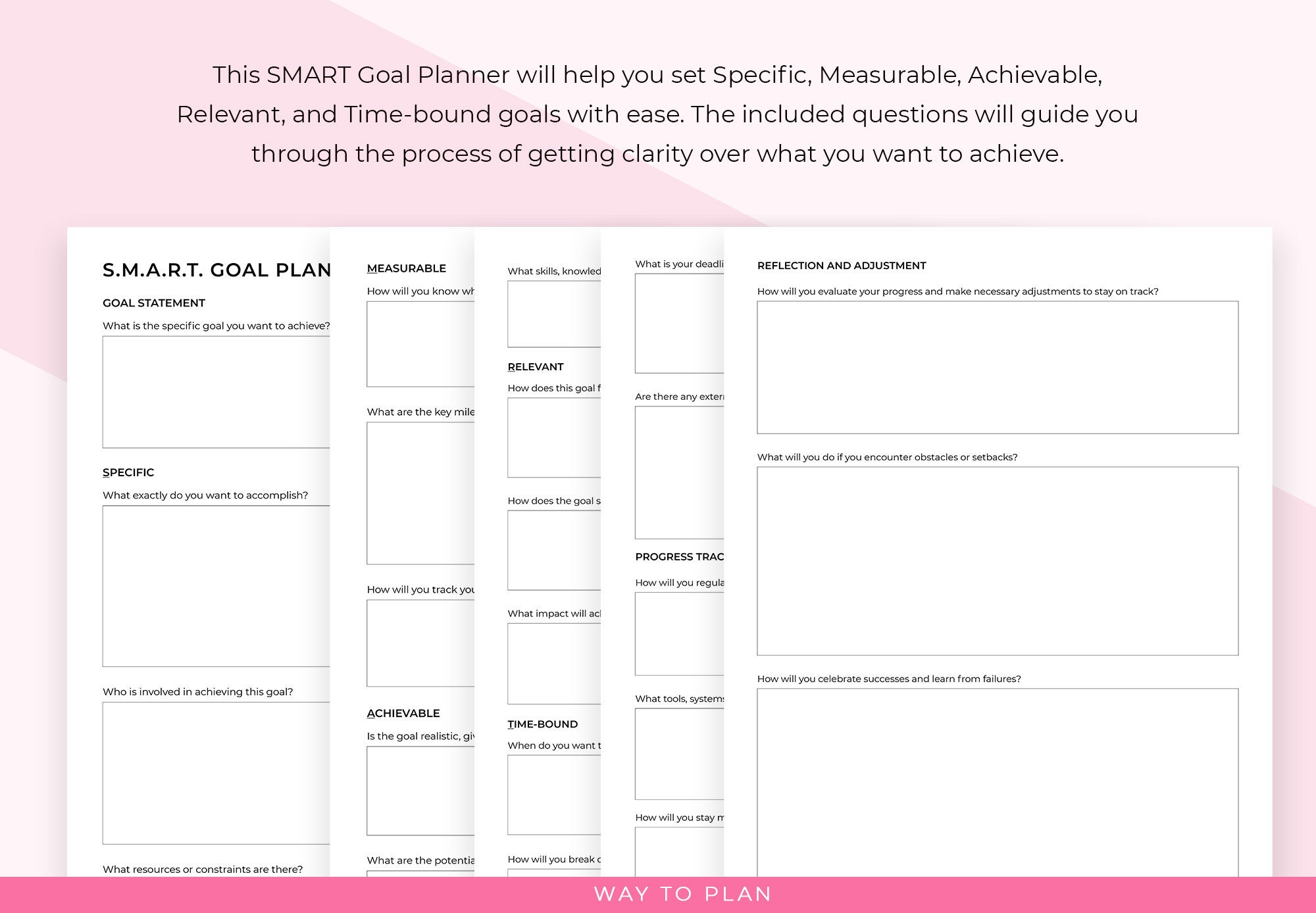 Goal Setting Worksheet, SMART Goal Planner, SMART Goal Worksheet, SMART ...
