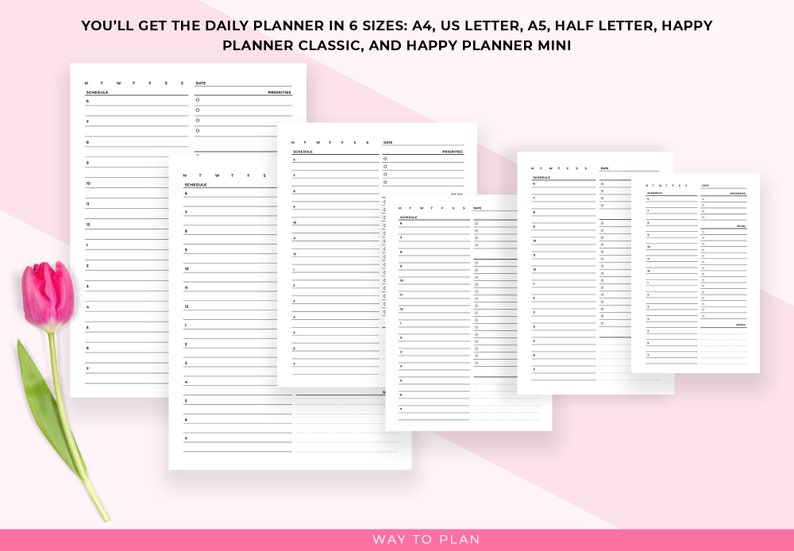Daily Planner Printable | Daily Planner Printable | Half Hour Planner ...
