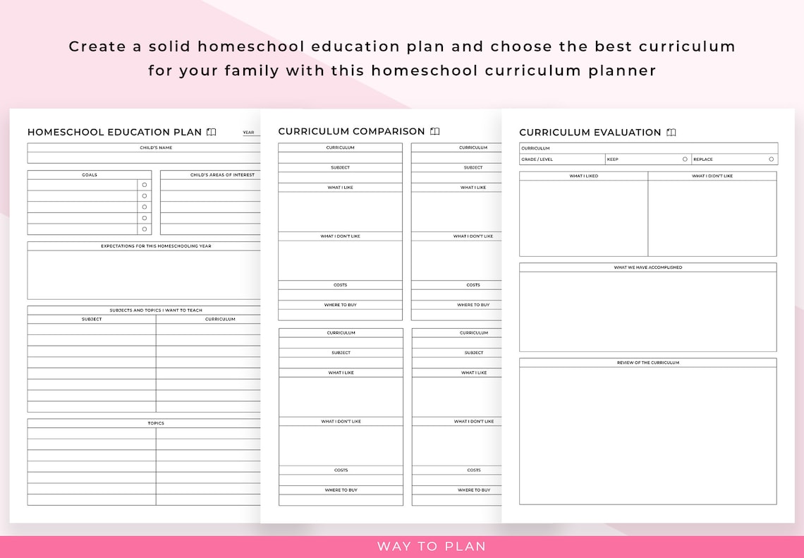 Homeschool Curriculum Planner. Printable Homeschool Curriculum - Etsy