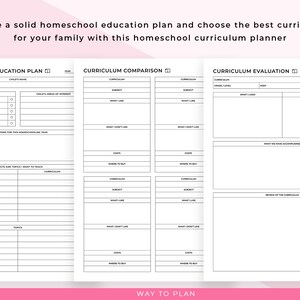 Homeschool Curriculum Planner. Printable Homeschool Curriculum Chart ...