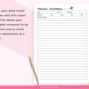 Travel Journal Printable. Travel Memory Journal. Vacation Journal ...