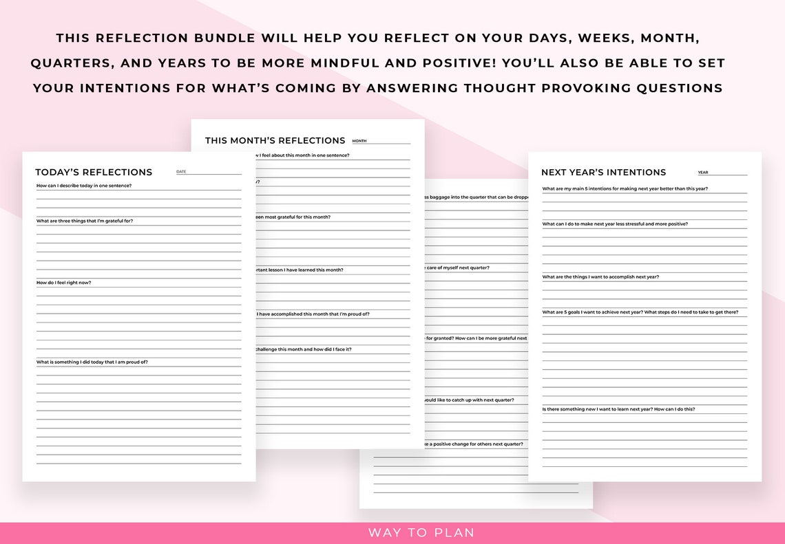 Daily Reflection Printable. Weekly Monthly Reflection Journal - Etsy