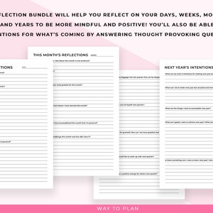 Daily Reflection Printable. Weekly Monthly Reflection Journal Pages ...