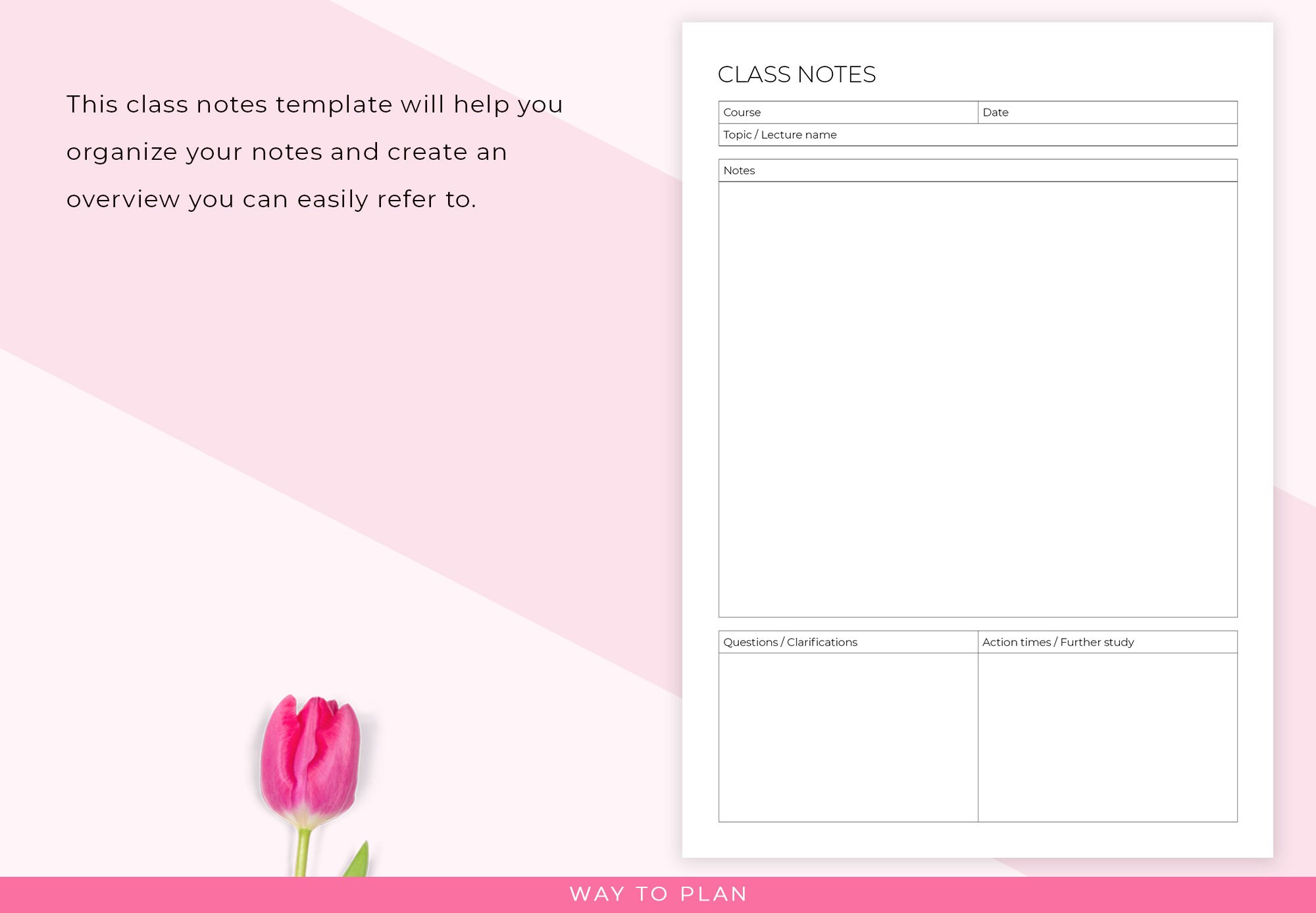 Class Notes Template Will Help You Organize Your Notes and Create an ...