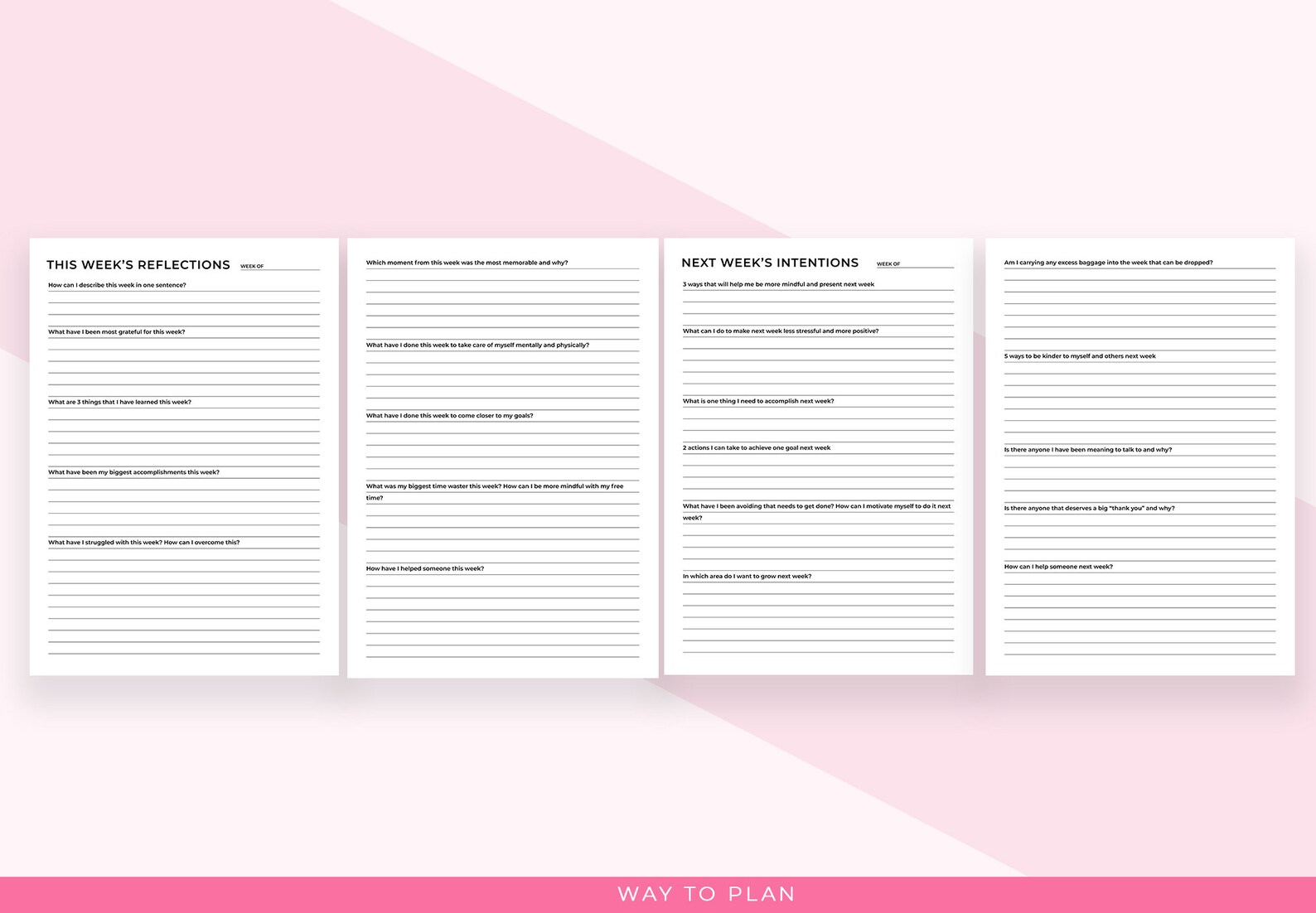 Daily reflection printable. Weekly monthly reflection journal | Etsy