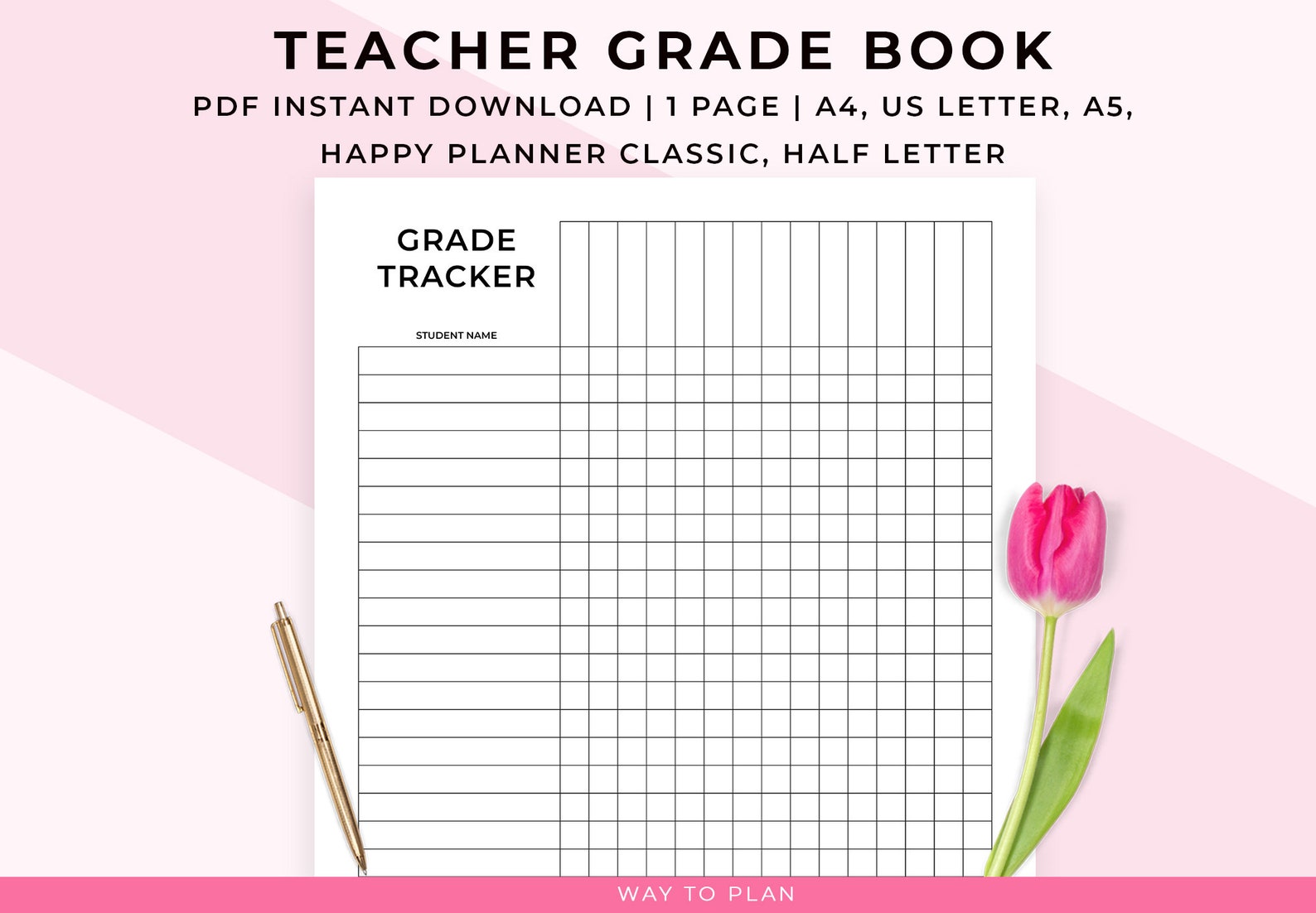 Gradebook for Teacher. Grade Book Page. Student Grades List Sheet ...
