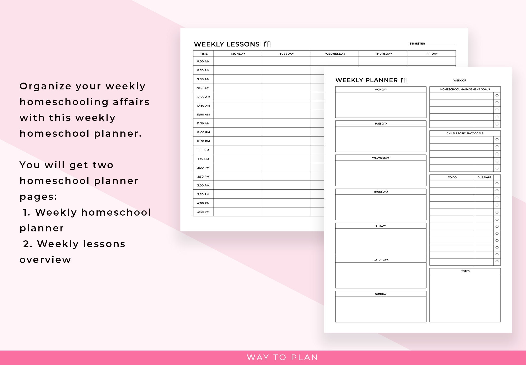 Homeschool Weekly Planner Printable. Homeschool Weekly Schedule ...