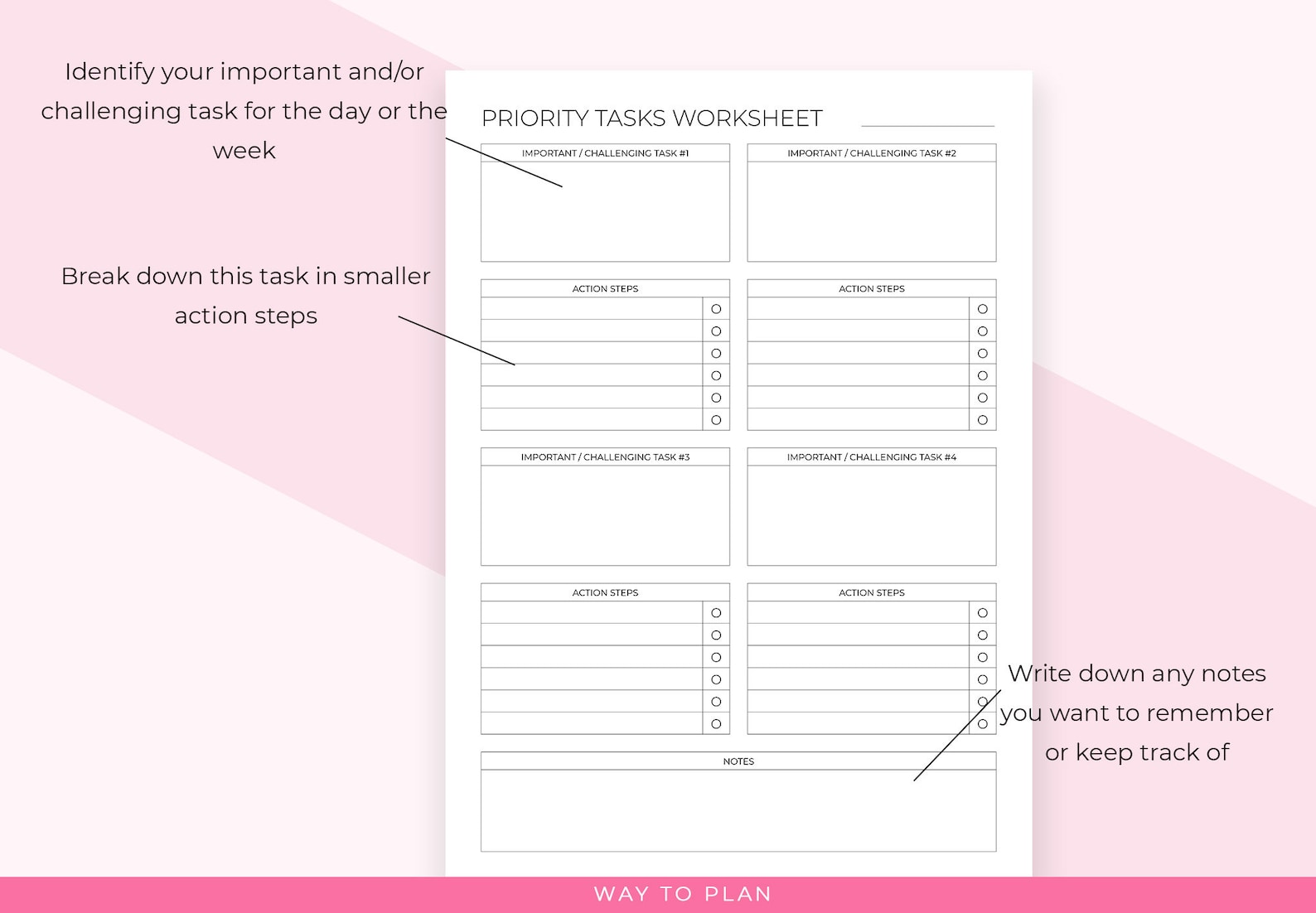 Priority Tasks Worksheet to Help You Prioritize Tasks and Break Them ...