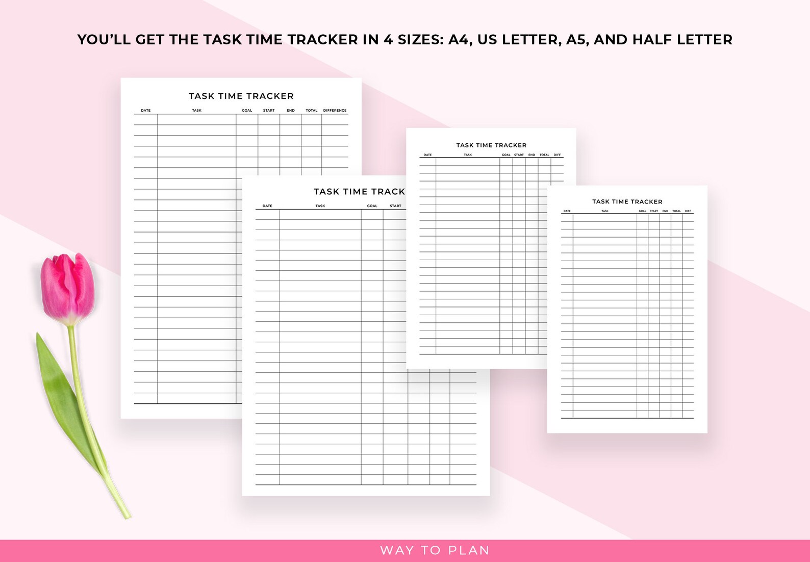 Task Time Tracker | Task Tracker Printable | Time Tracker Printable ...