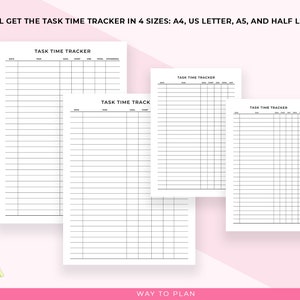Task Time Tracker | Task Tracker Printable | Time Tracker Printable ...