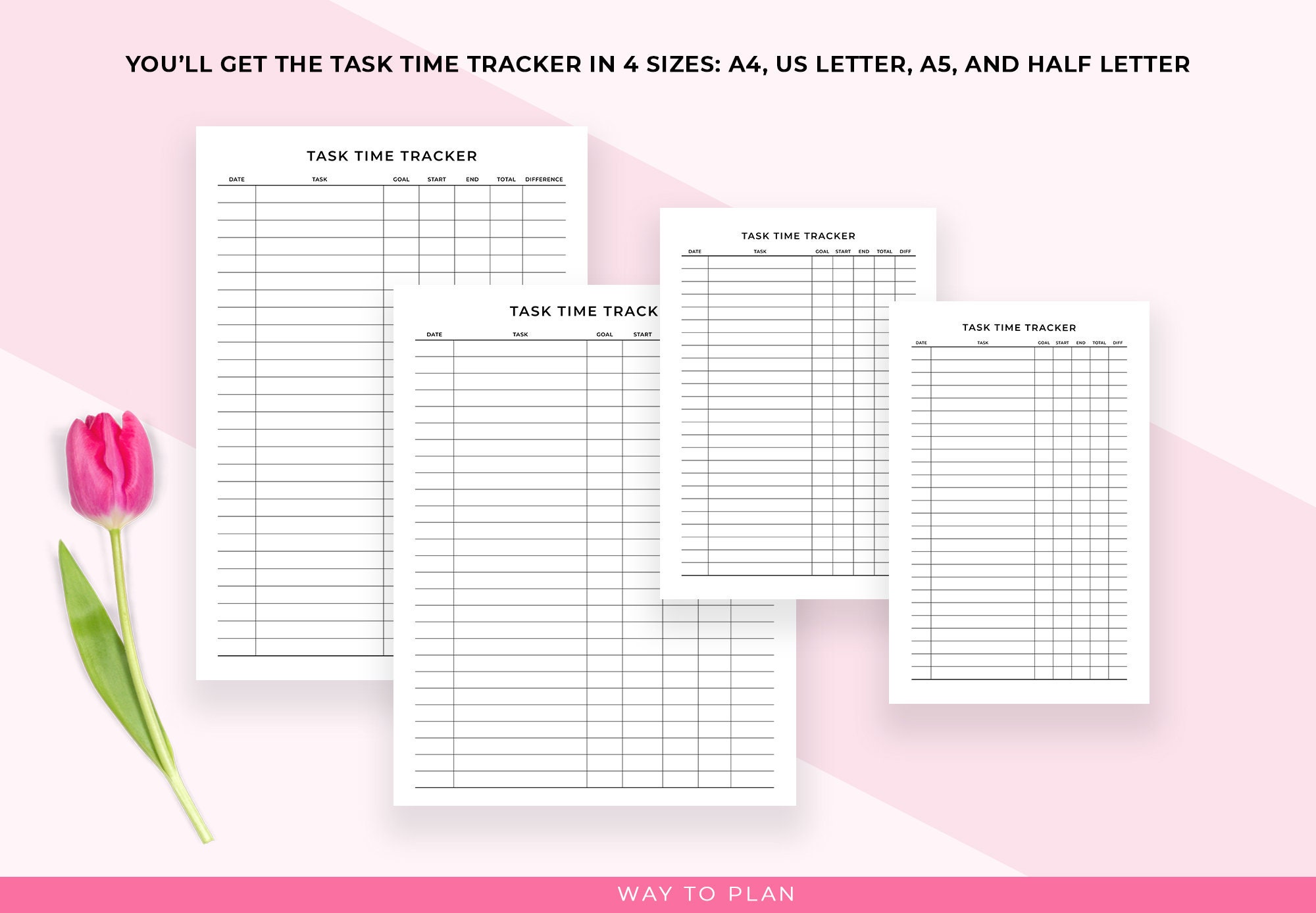 Task Time Tracker | Task Tracker Printable | Time Tracker Printable ...