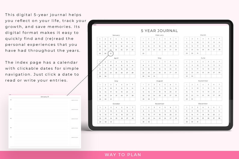 Digital Journal, Digital 5 Year Journal, 5 Year Journal, Digital ...