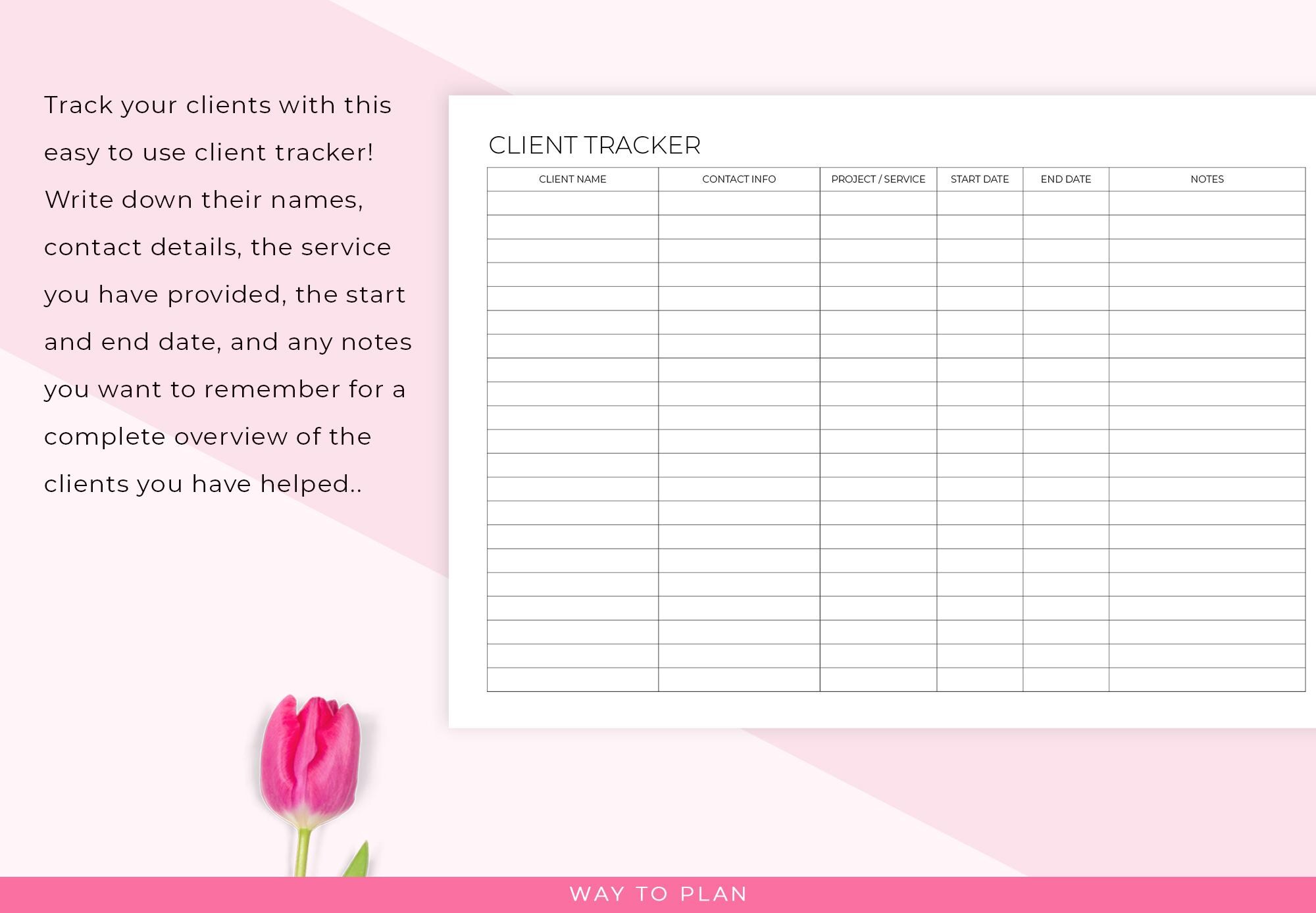 Clients Tracker, Client Tracker, Therapy Client Tracker, Sales Client ...