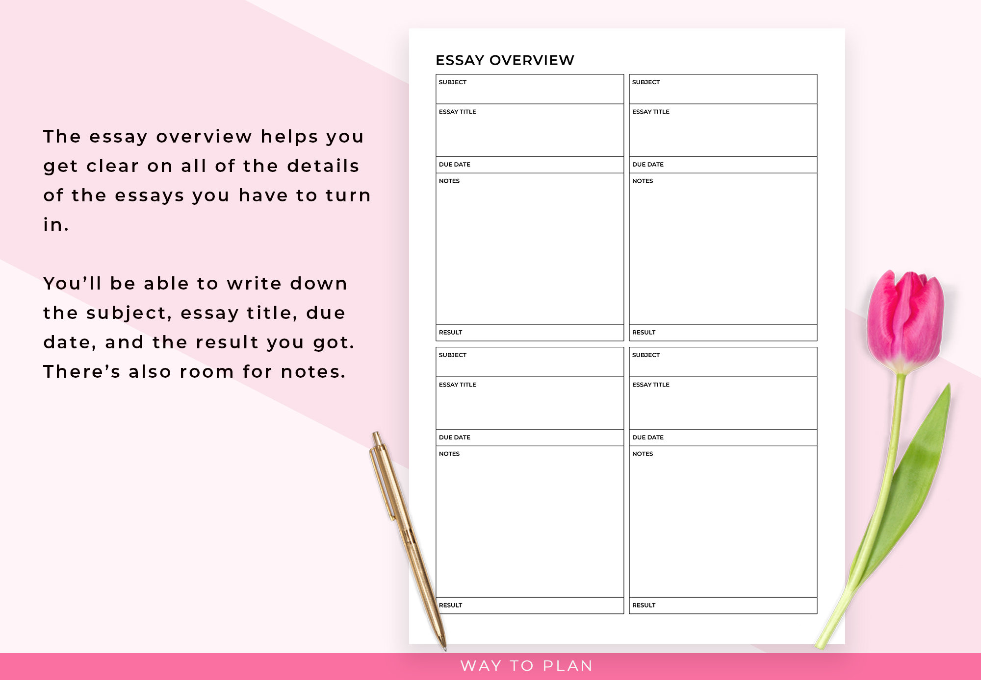 Essay Template Planner. Printable Essay Outline. Essay Writing Guide ...