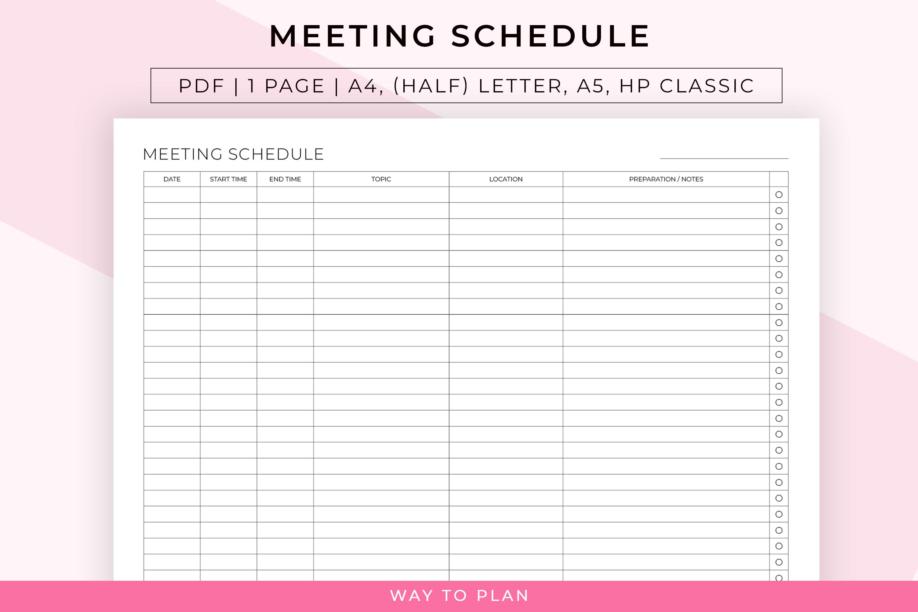 Meeting Planner Meeting Planner: A Comprehensive Agenda And Planning