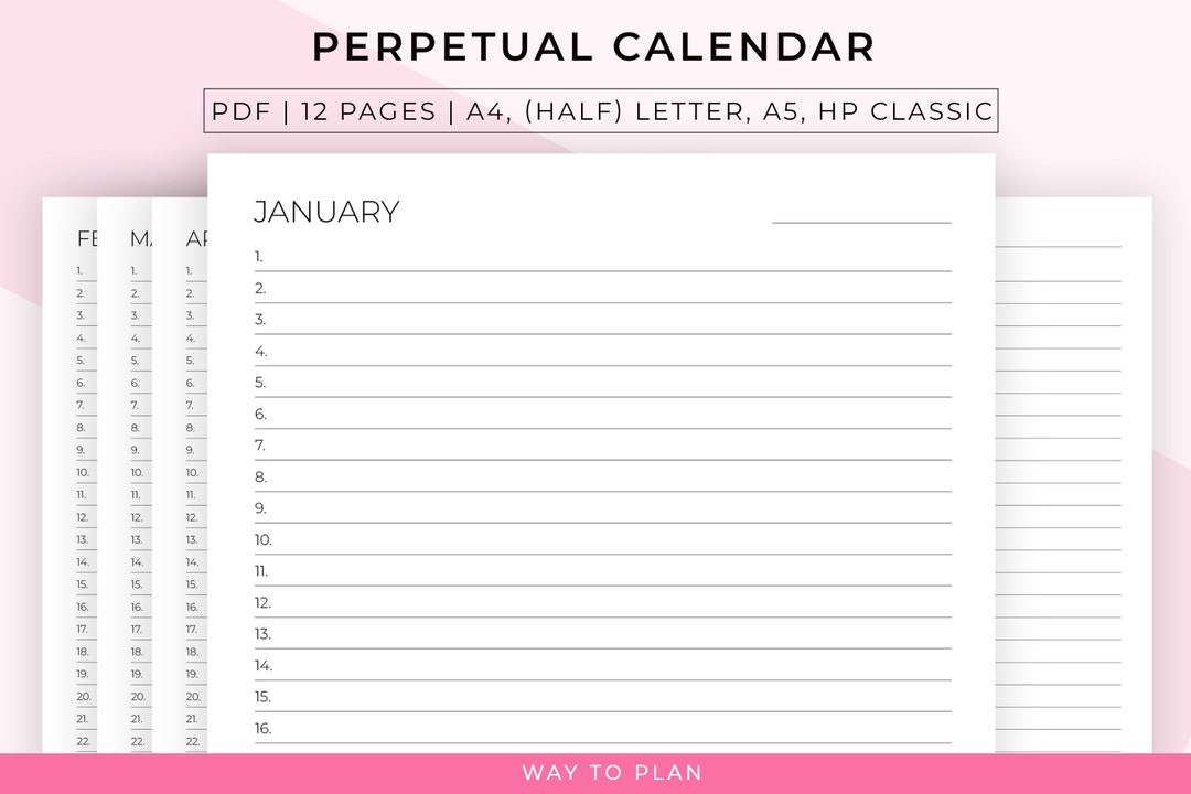 Perpetual Calendar to Have an Overview of All Your Events and ...