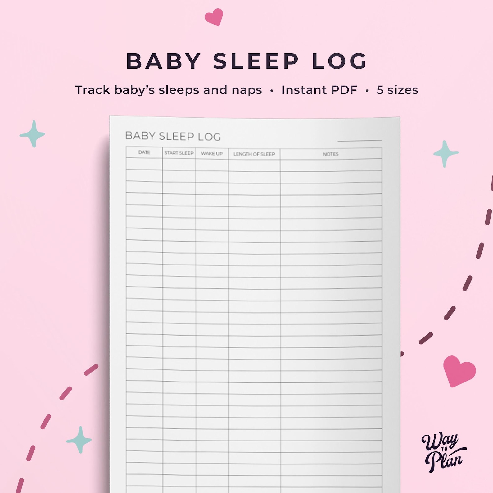 Baby Sleep Log, Baby Sleep Tracker to Keep Track of Your Little One's ...