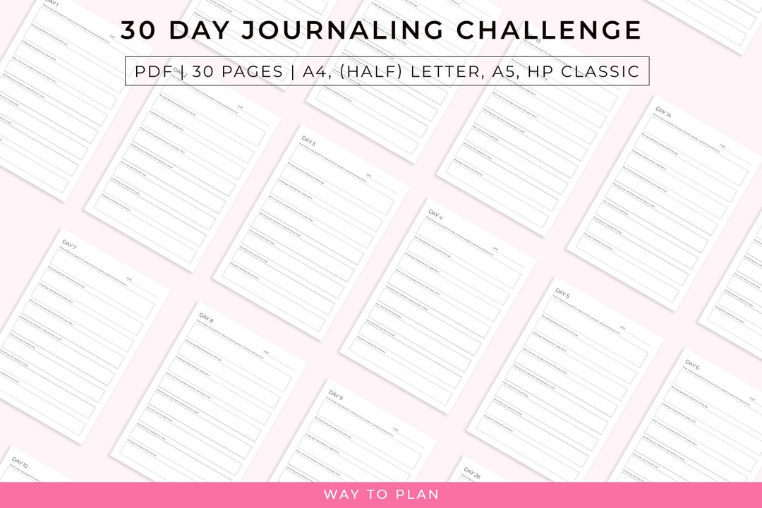 30 Day Journaling Challenge to Make Journaling a Daily Habit! - Etsy