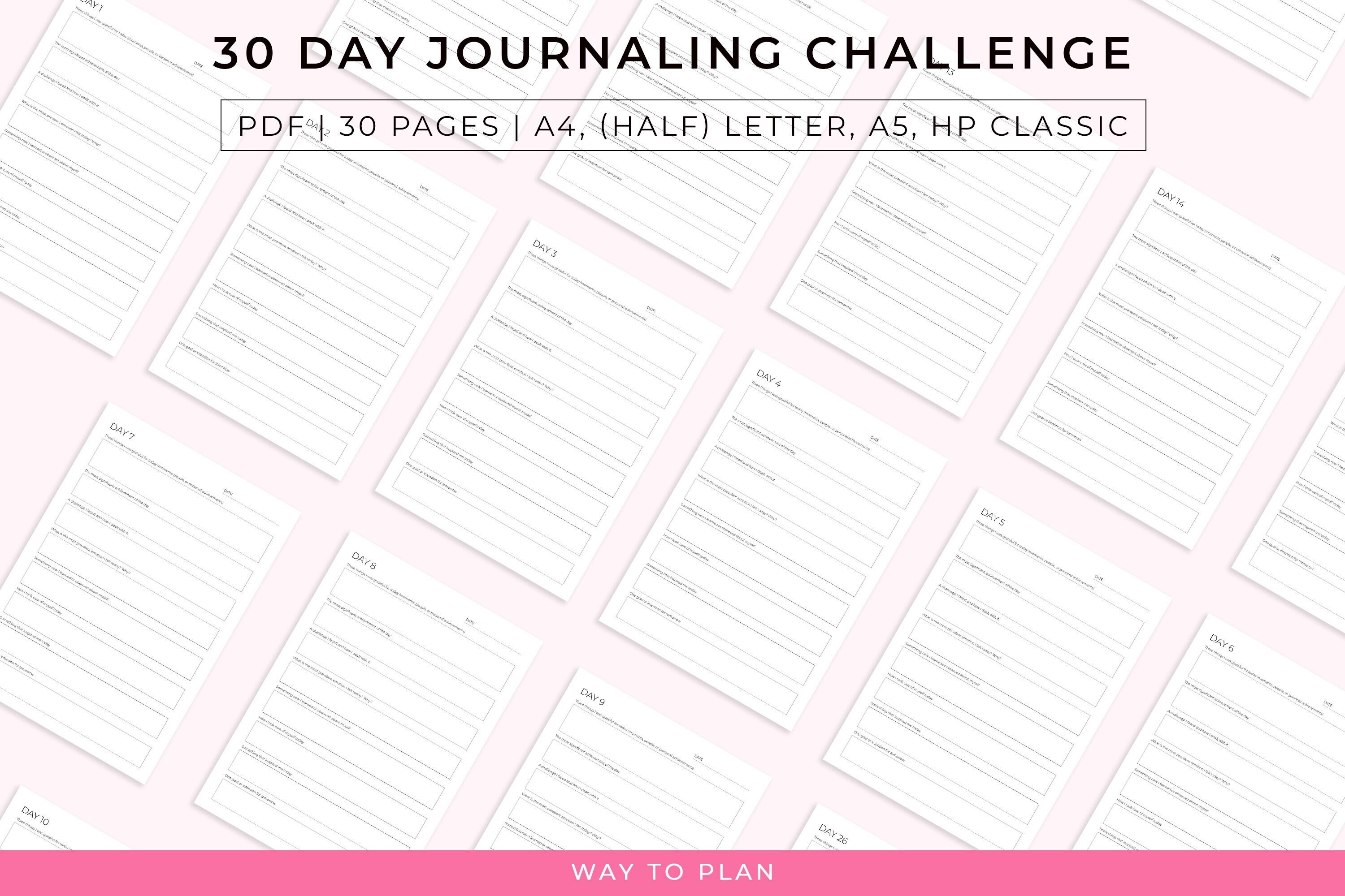 30 Day Journaling Challenge to Make Journaling a Daily Habit! - Etsy