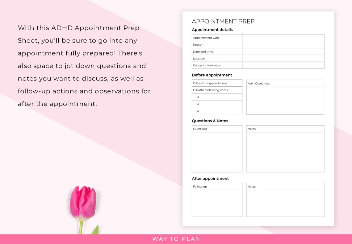 ADHD Appointment Prep Sheet to Help You Be Fully Prepared for ...