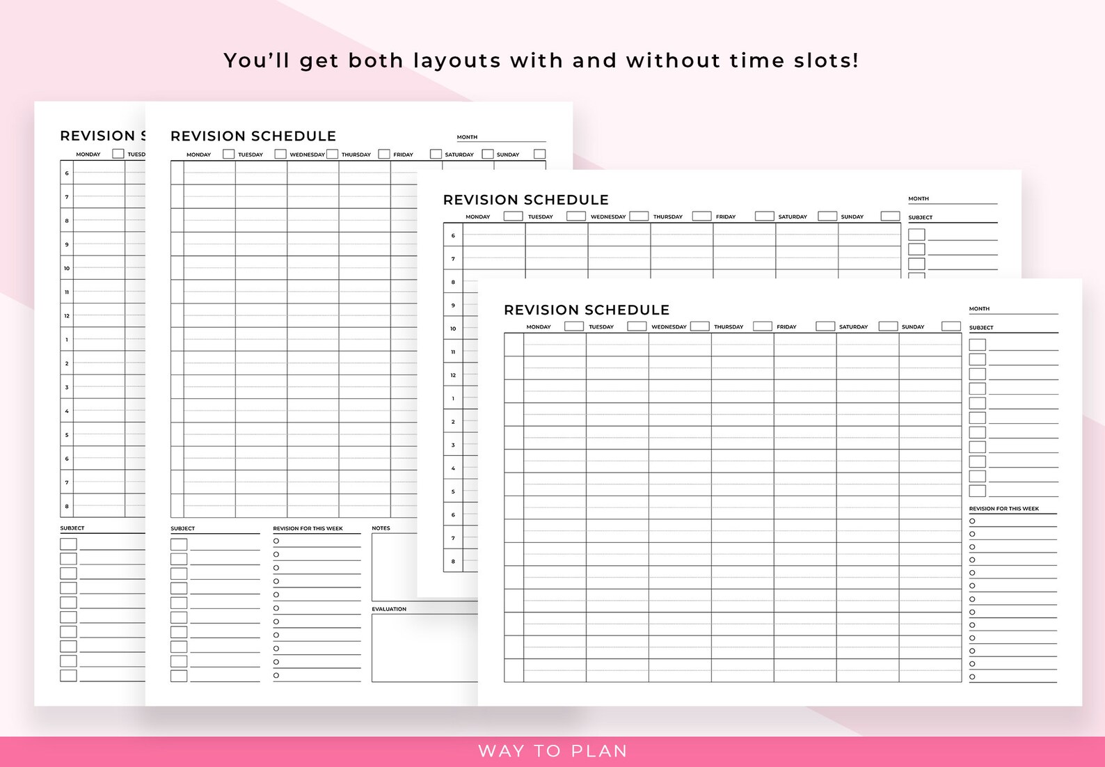 Revision Planner, Revision Schedule, Revision Timetable, Study Revision ...