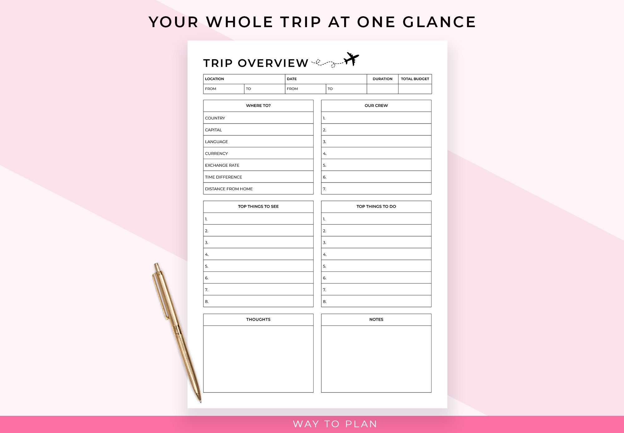 Travel Planner. Vacation Packing List and Itinerary. Travel Journal ...