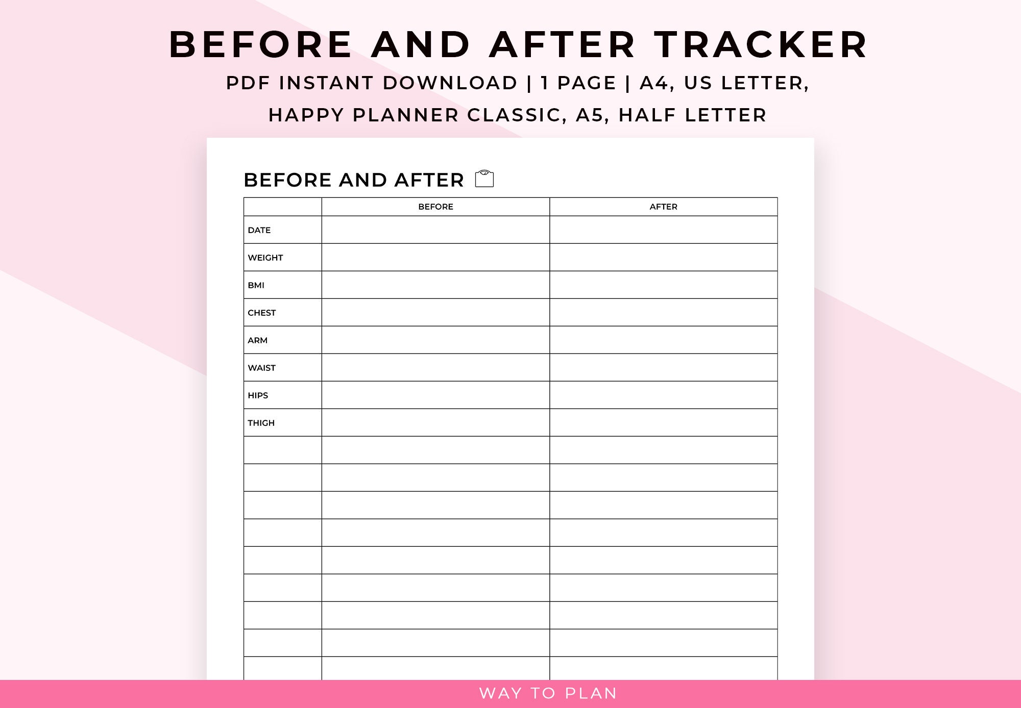 Before and After Weight Loss Template. Before After Measurements Weight ...