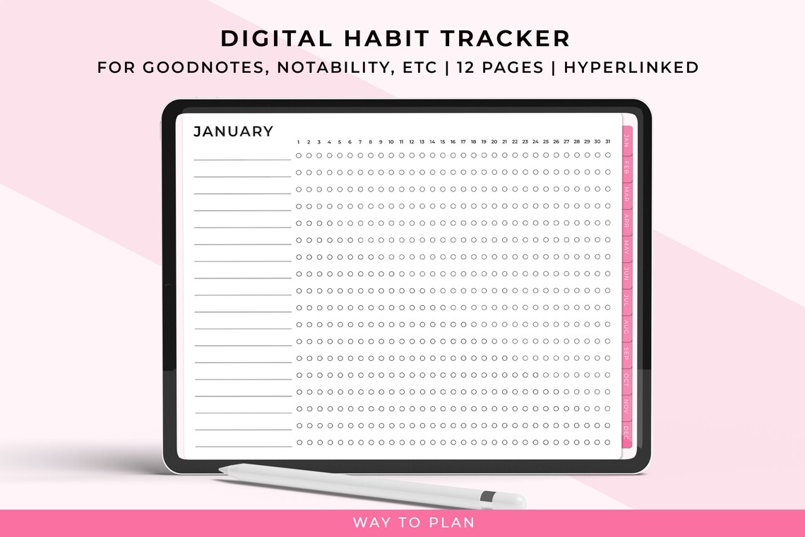 Digital Habit Tracker | Digital Habit Tracker for Goodnotes | Digital ...
