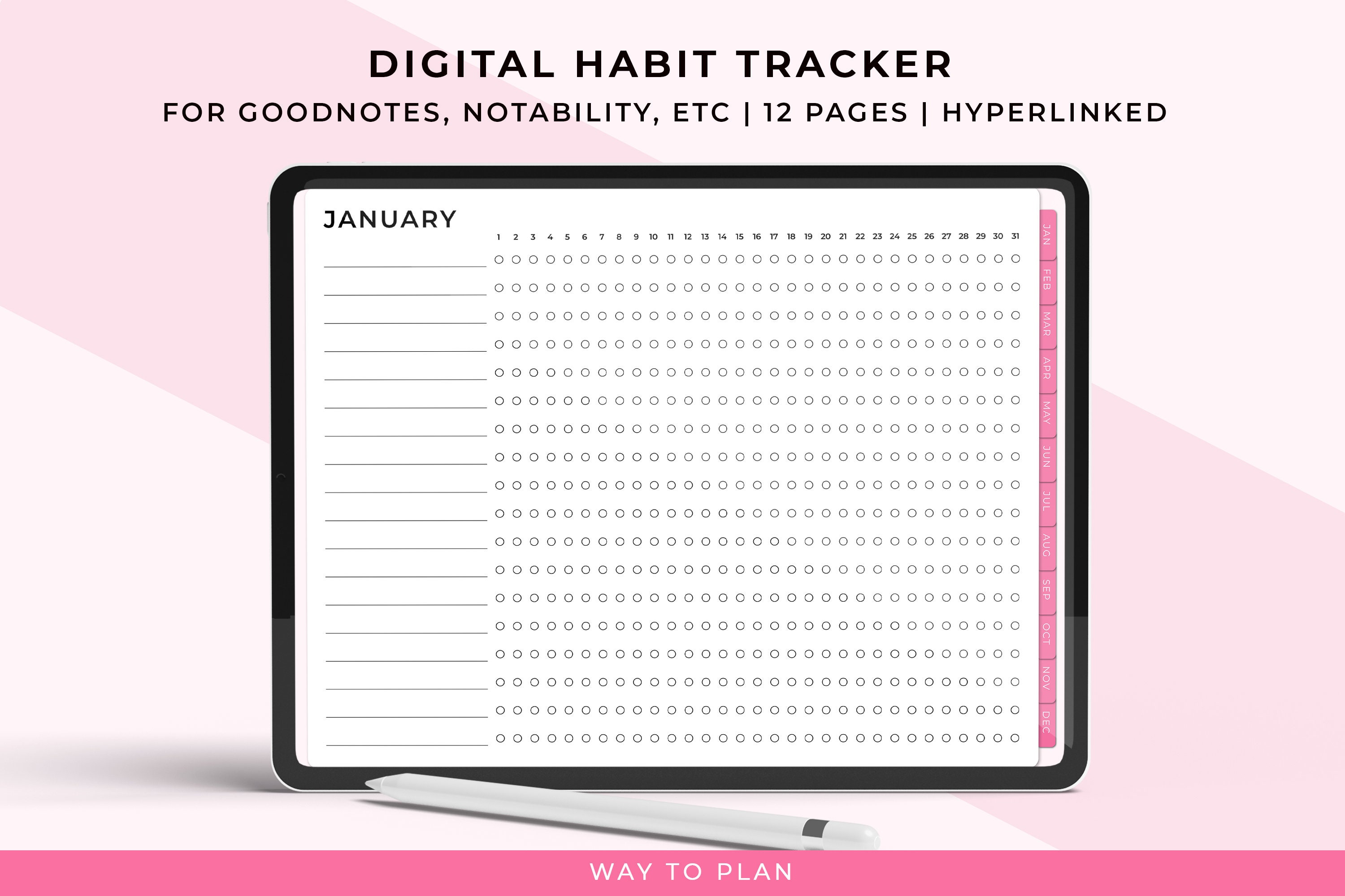 Digital Habit Tracker | Digital Habit Tracker for Goodnotes | Digital ...
