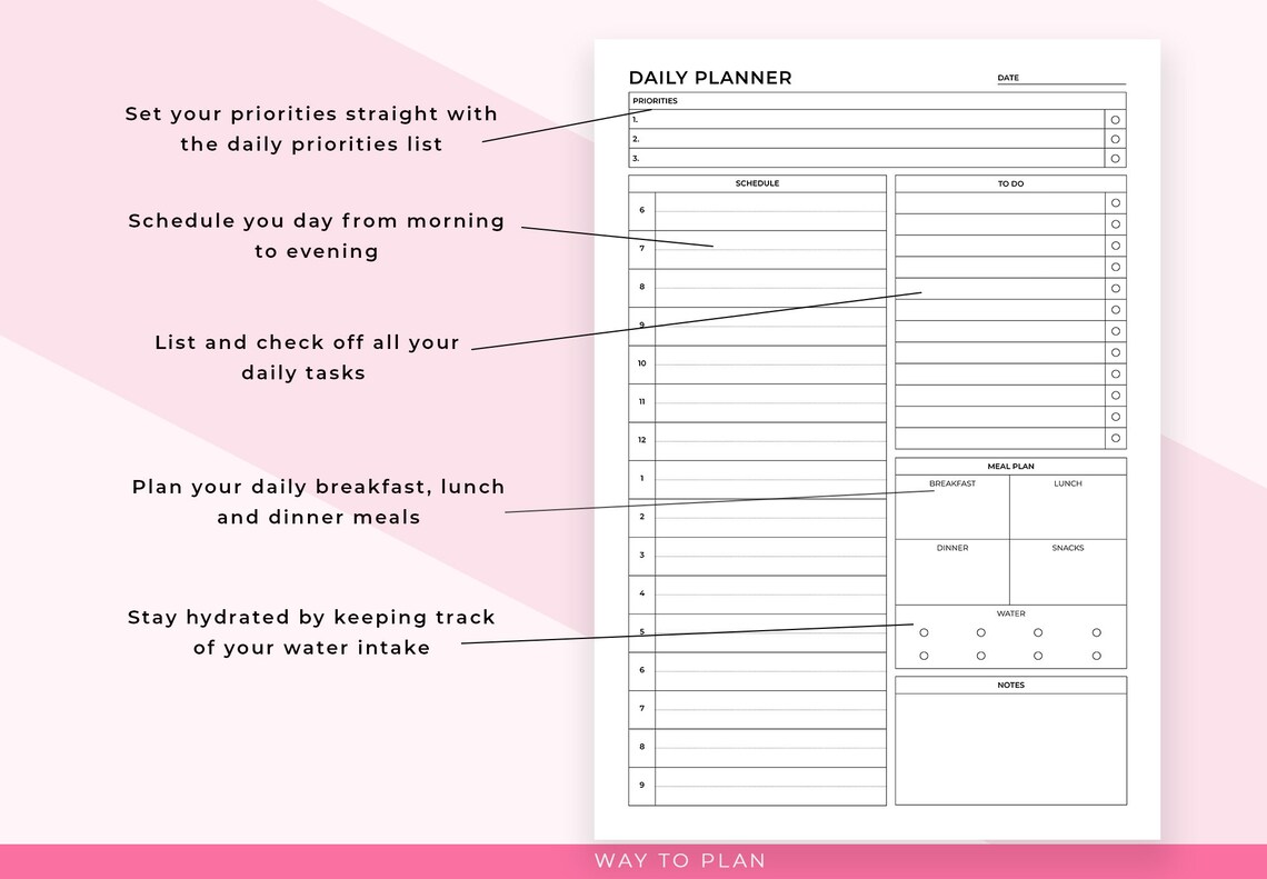 Student Daily Planner Printable. ADHD Proof. Minimalist and Simple. to ...