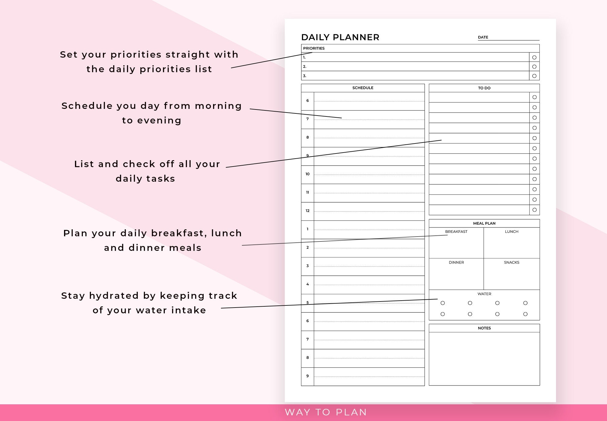 Student Daily Planner Printable. ADHD Proof. Minimalist and Simple. to ...