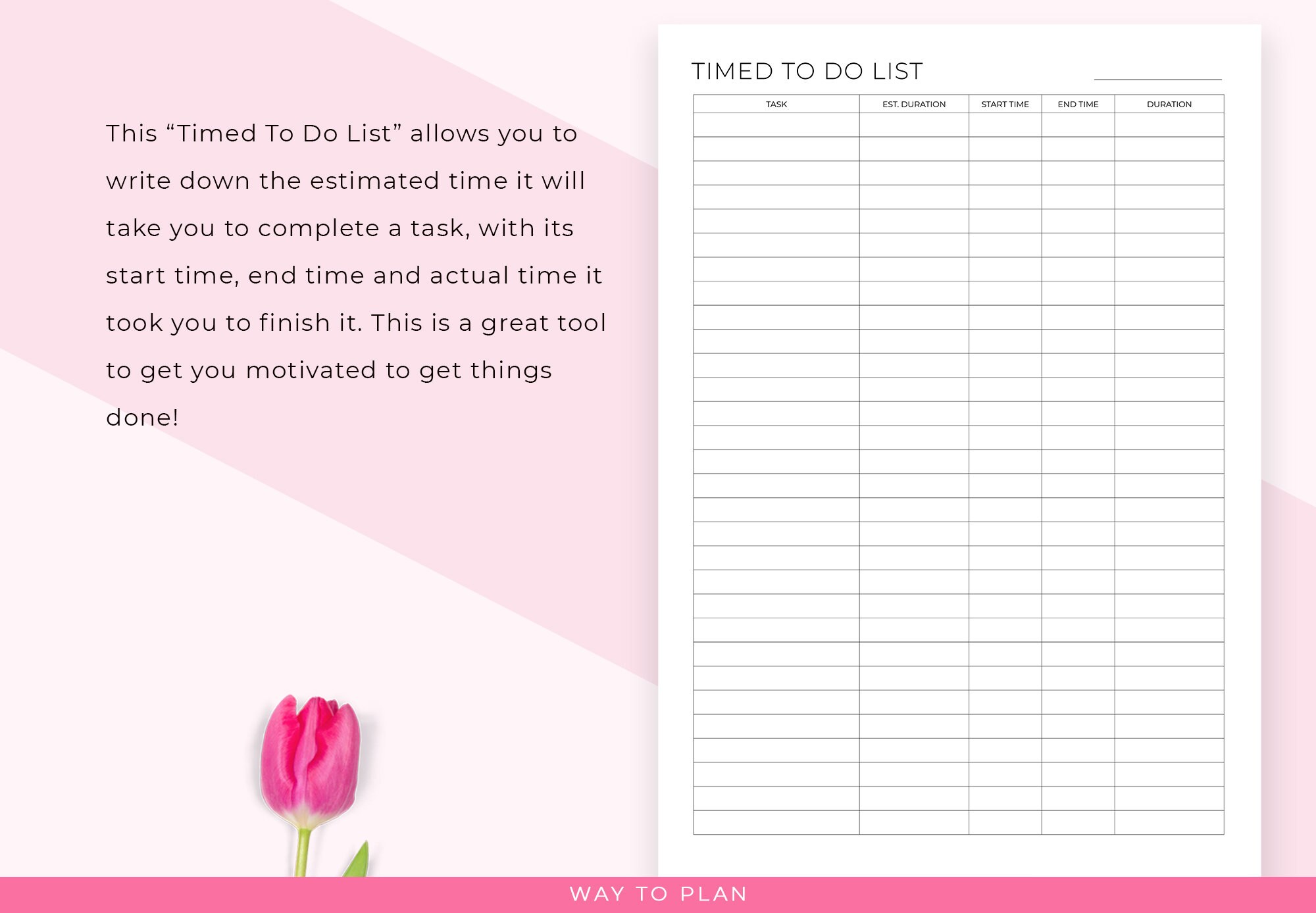 Timed to Do List to Finish Tasks in a Certain Period of Time to Stay ...