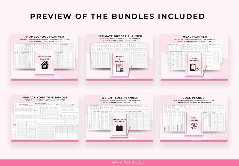 Ultimate Planner Bundle 2025. All in One Printable. Daily Weekly ...