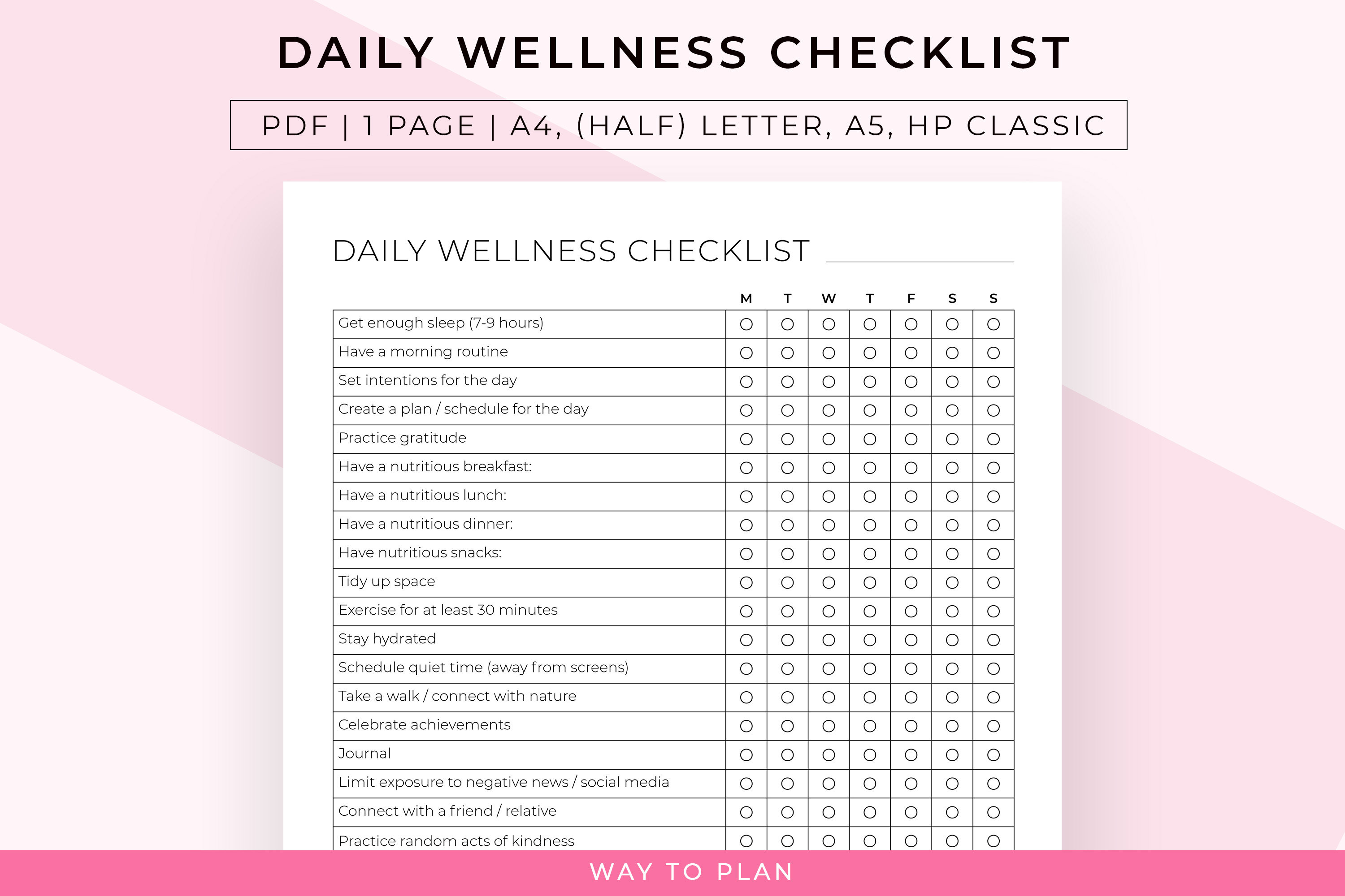 Daily Wellness Checklist to Help You Stay on Top of Your Wellness ...