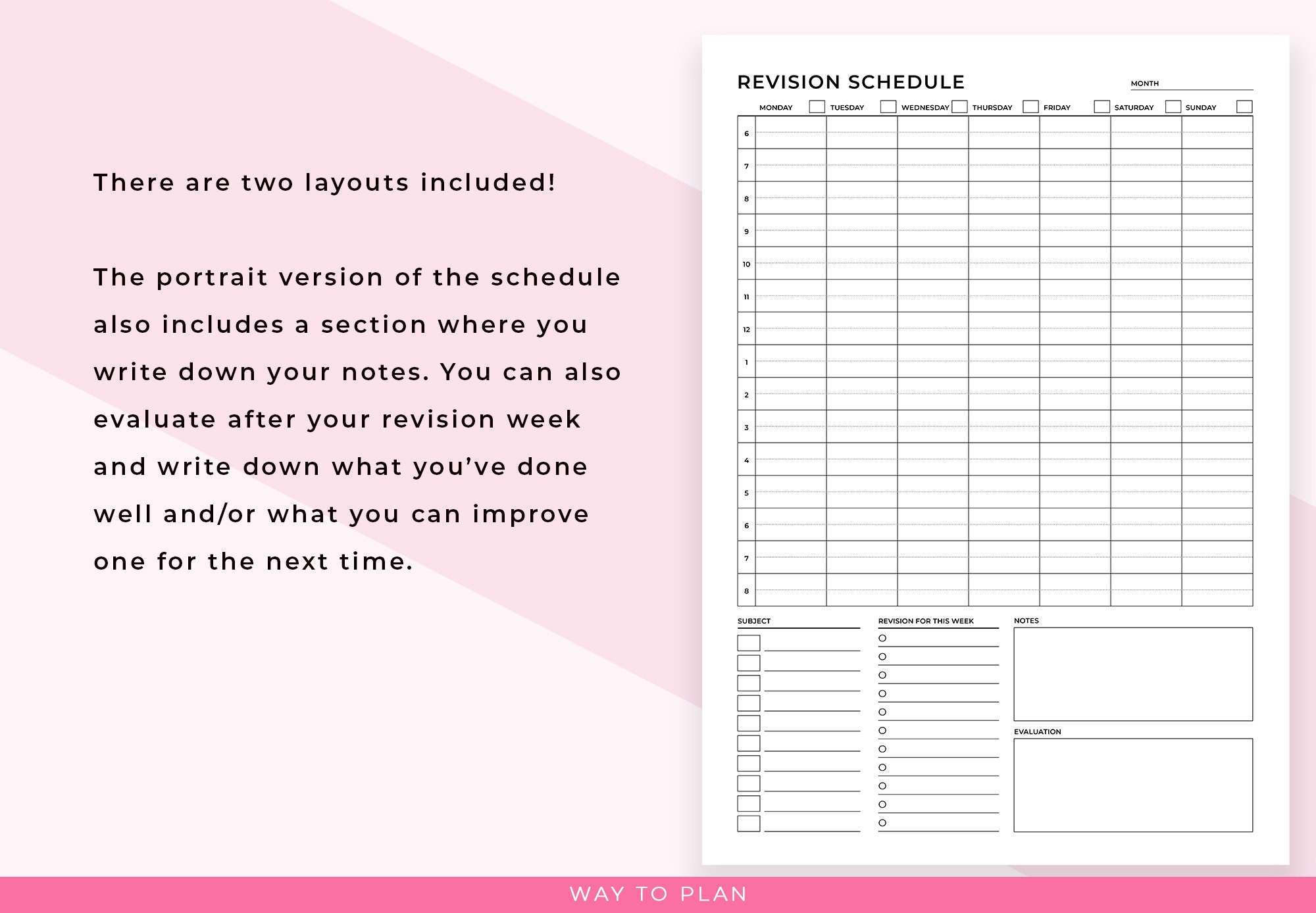 Revision Planner, Revision Schedule, Revision Timetable, Study Revision ...