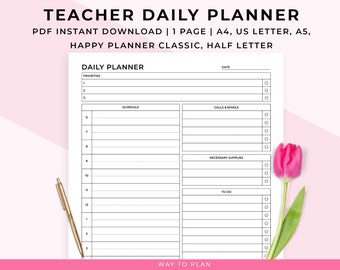 Happy Planner Teacher Checklist - Etsy