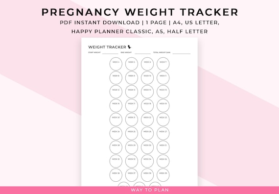 Pregnancy Weight Tracker Printable, Pregnancy Weight Gain, 48% OFF