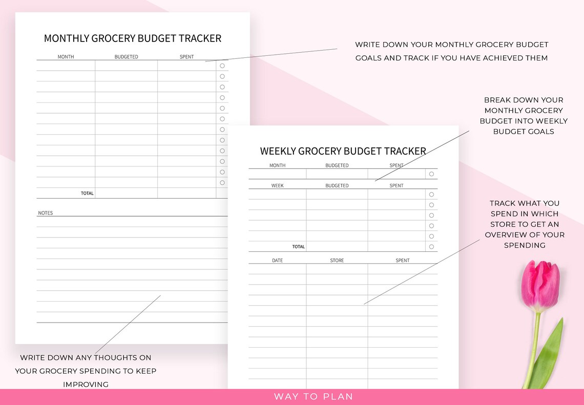 Grocery Budget Tracker | Monthly Grocery Budget Printable | Weekly ...