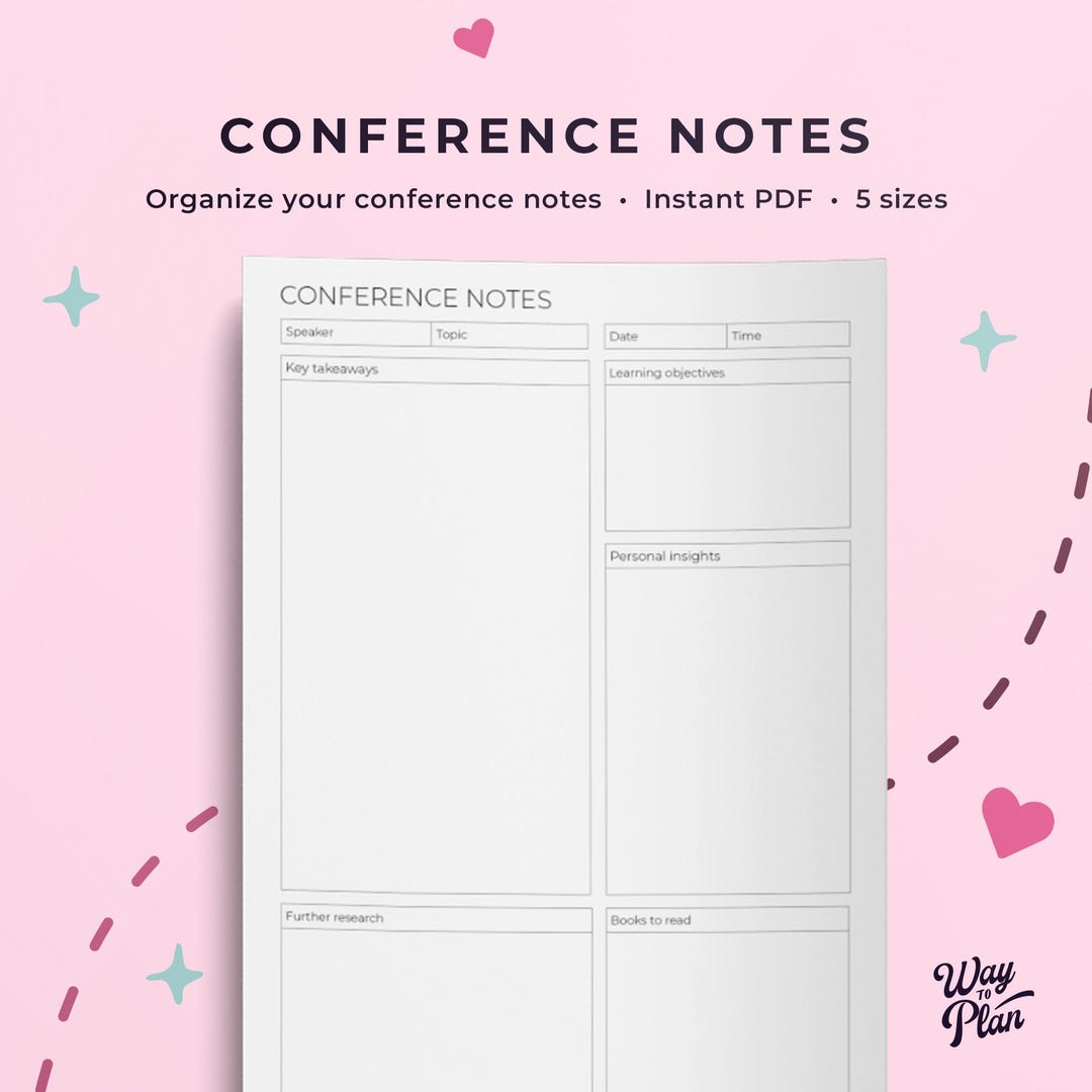 Conference Notes to Help You Capture All Key Elements During and After ...