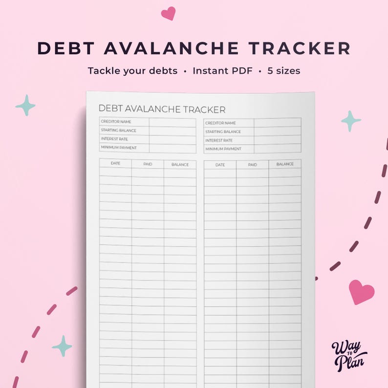 Debt Avalanche Tracker to Tackle the Debts With the Highest Interest ...